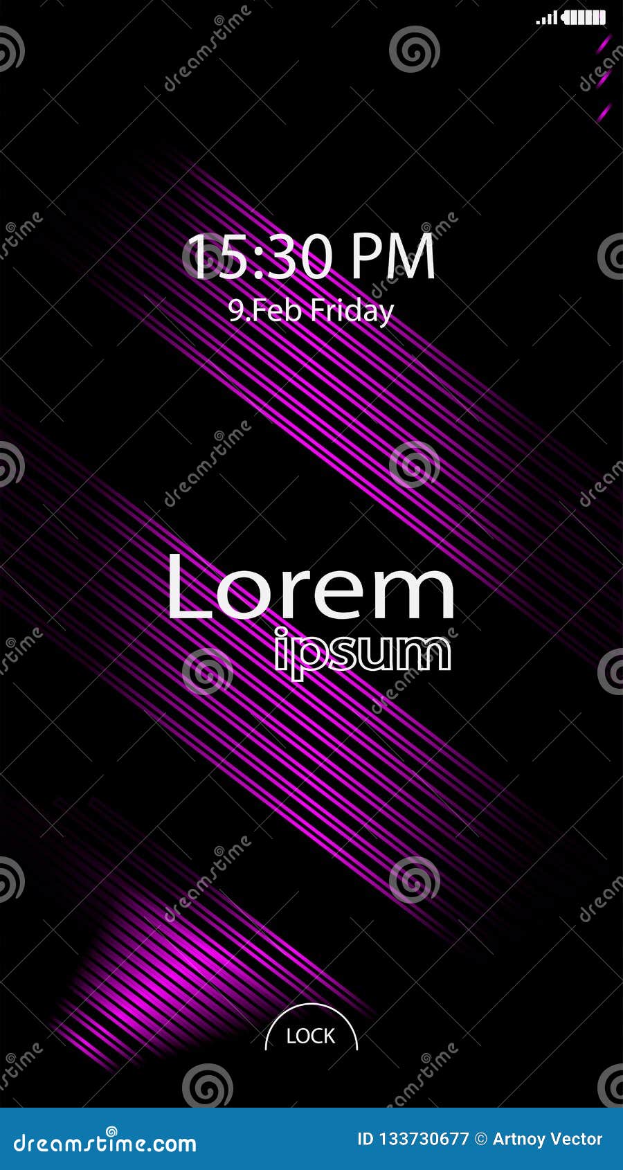 Modern Lock Screen for Mobile Apps. Mobile Wallpaper Stock Vector ...