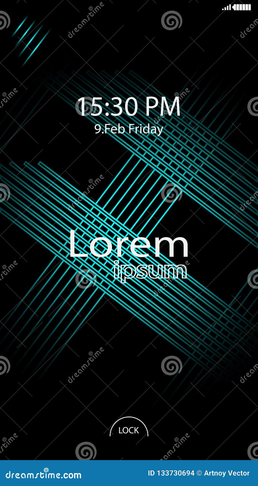 Modern Lock Screen for Mobile Apps. Mobile Wallpaper Stock Vector ...