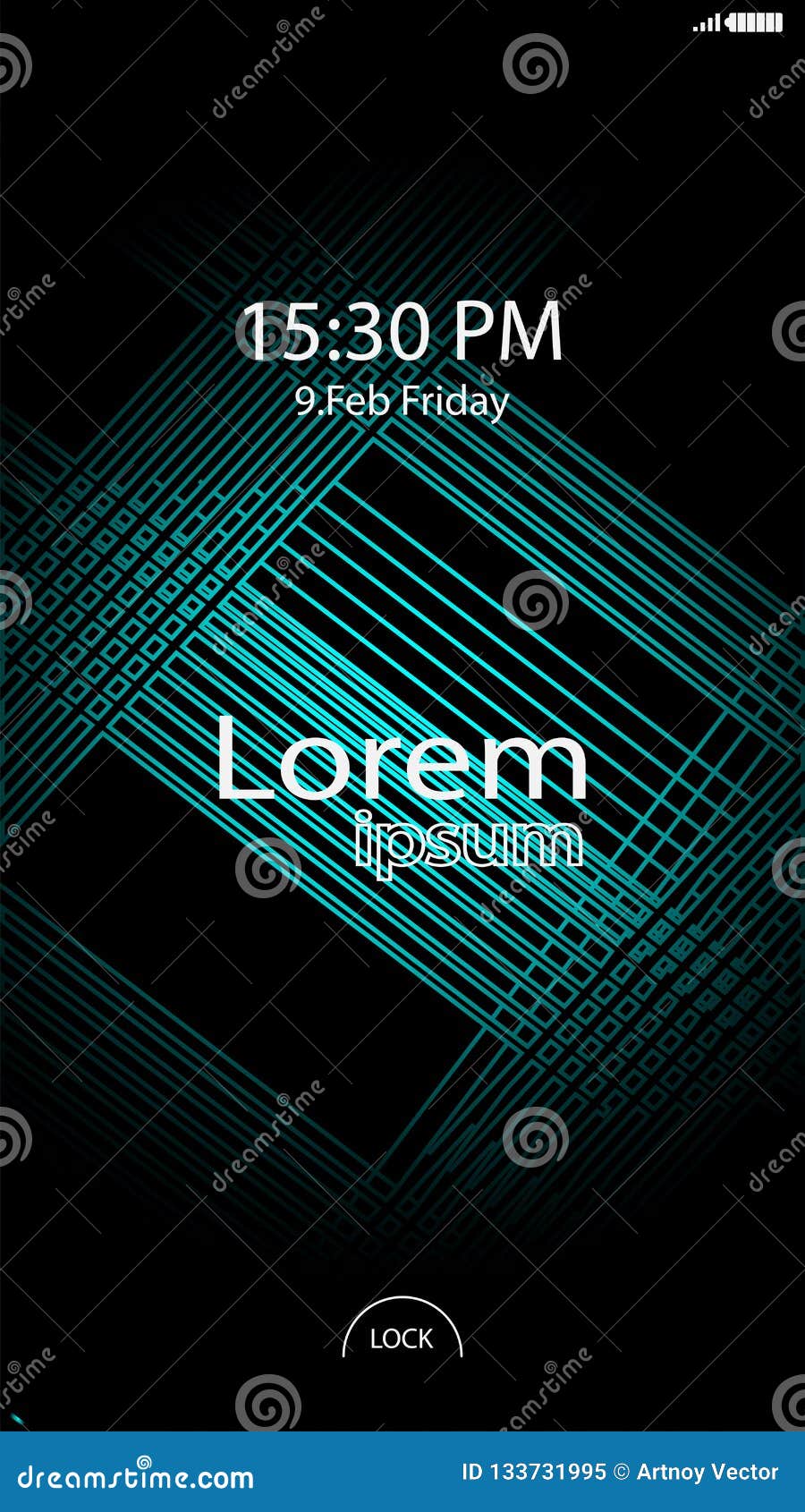 Modern Lock Screen for Mobile Apps. Mobile Wallpaper Stock Vector ...