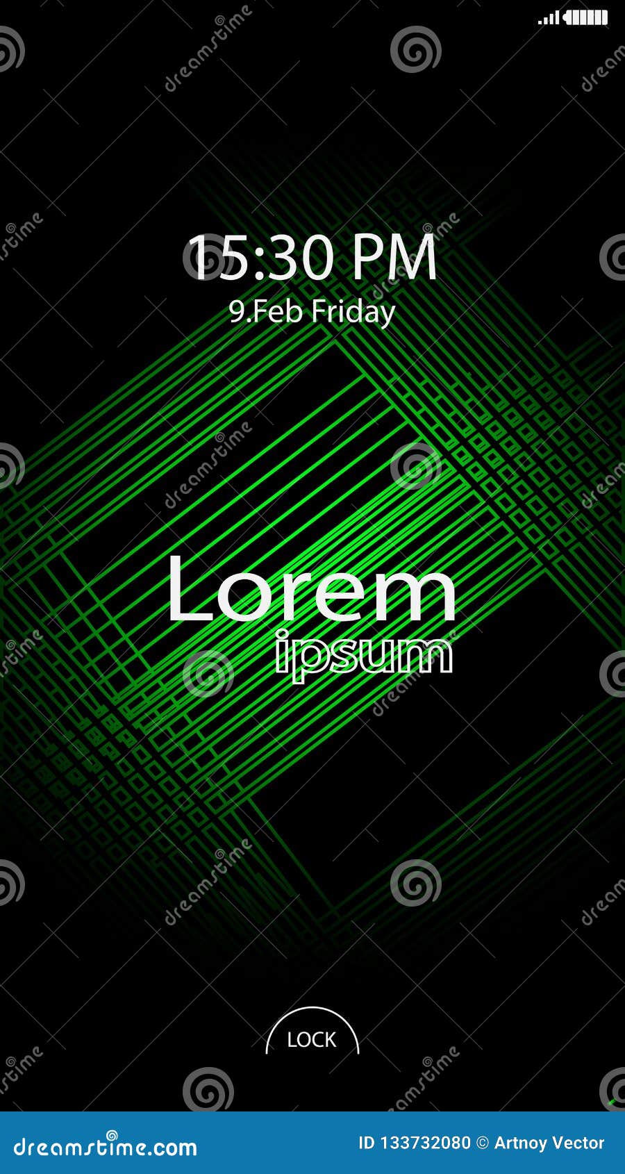 Modern Lock Screen for Mobile Apps. Mobile Wallpaper Stock Vector ...