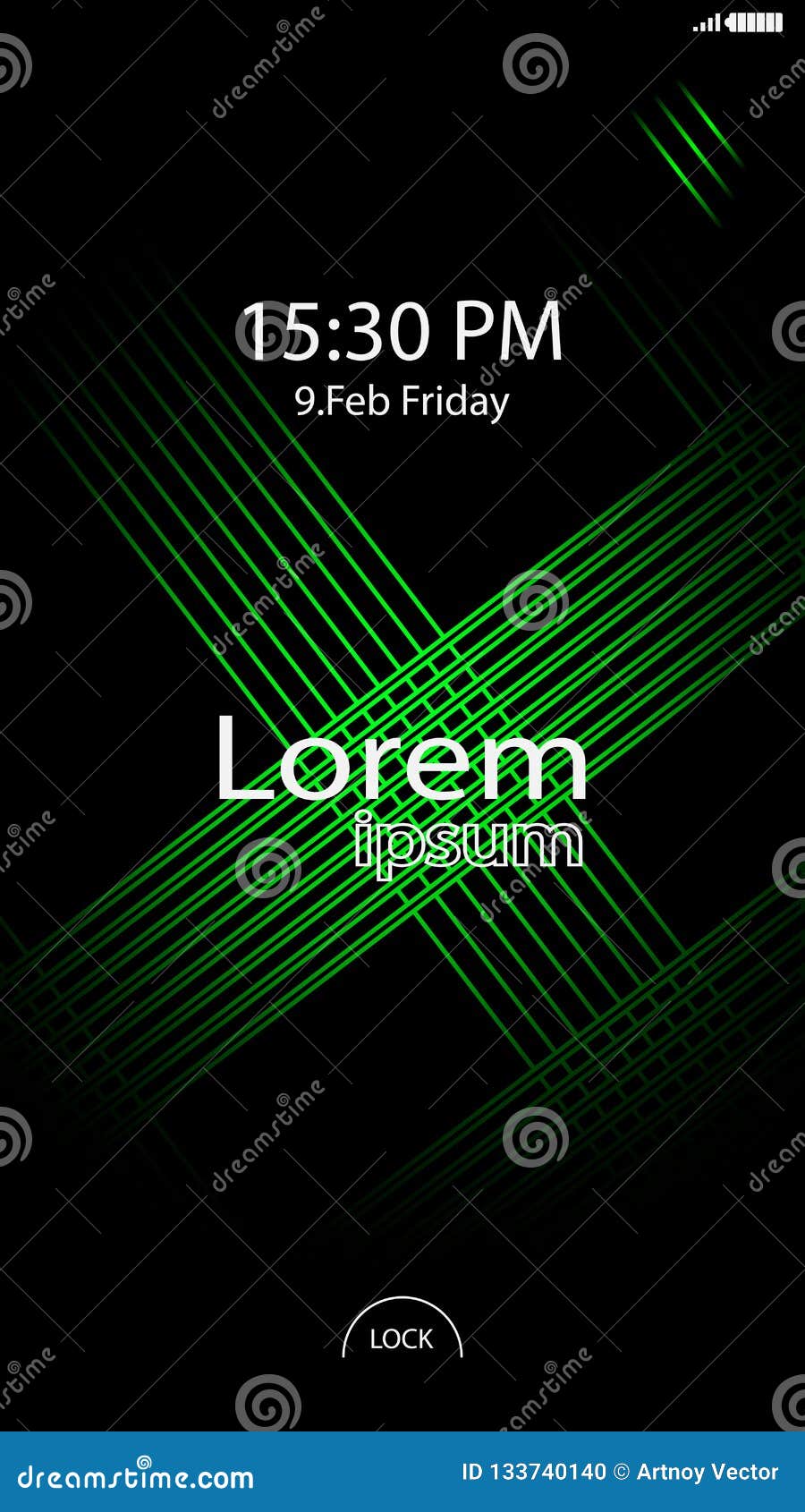 Modern Lock Screen for Mobile Apps. Mobile Wallpaper Stock Vector ...