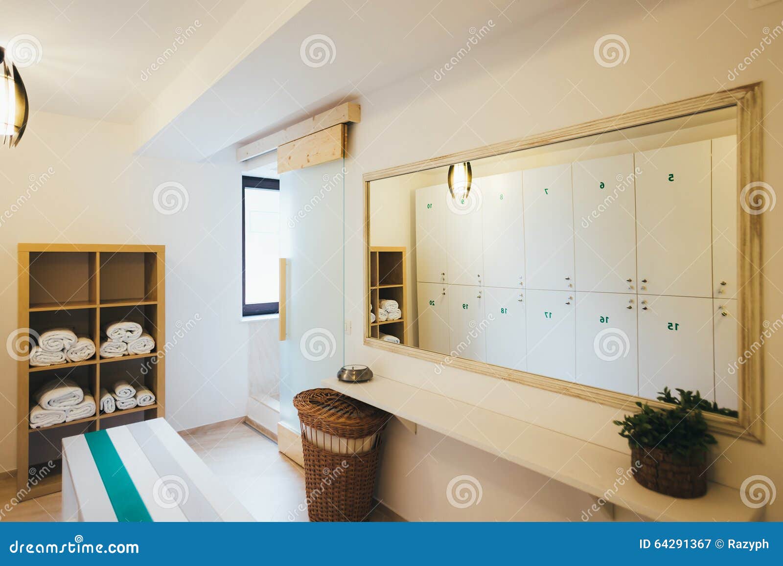 Modern locker room stock image. Image of health, storage - 64291367