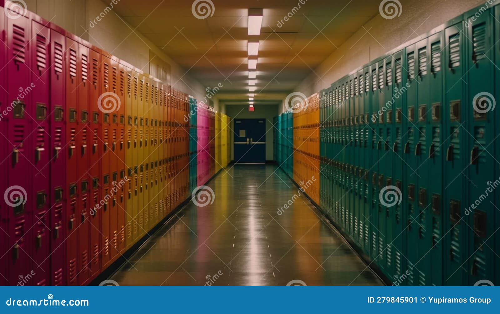Modern Locker Room Design with Empty Metal Lockers in Rows Generated by ...