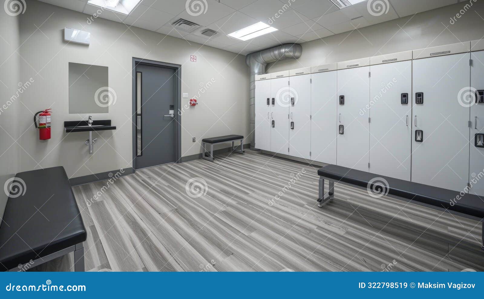 Modern Locker Room Interior Design Generative AI Stock Image - Image of ...