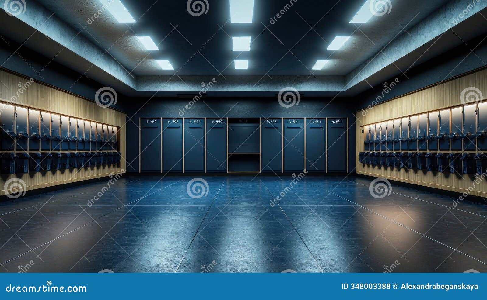 Modern Locker Room with Sleek Interior Design and Spacious Lockers in ...