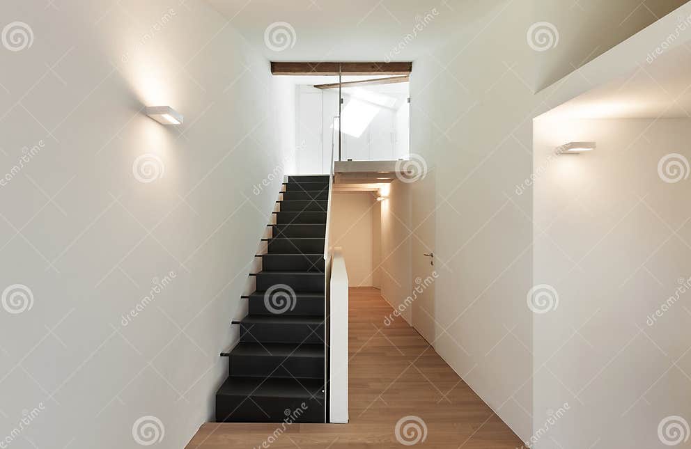 Modern loft stock photo. Image of passage, floor, style - 40016114