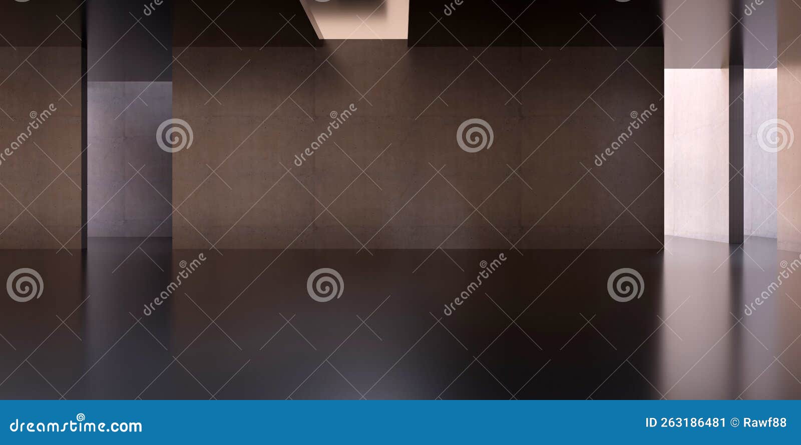 Modern Loft Empty Space Interior Background. Concrete Wall Ceiling and ...