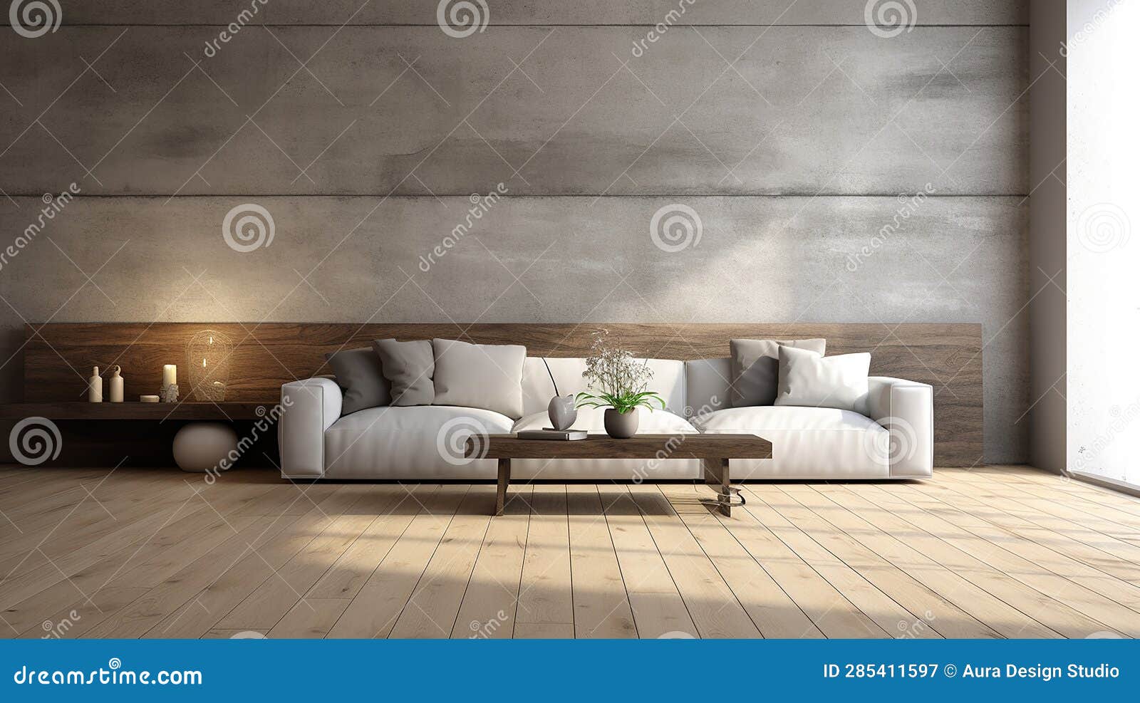 Modern Loft Interior Design Mock Up Room and Empty Living Room and ...