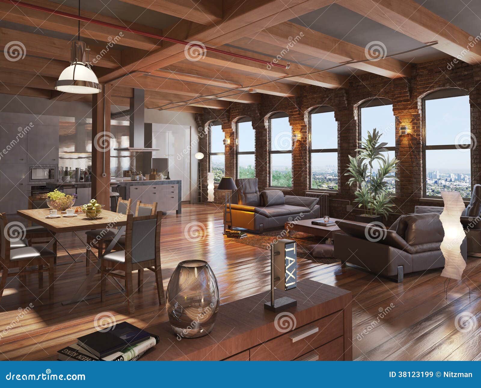 Modern loft stock illustration. Illustration of flat - 38123199