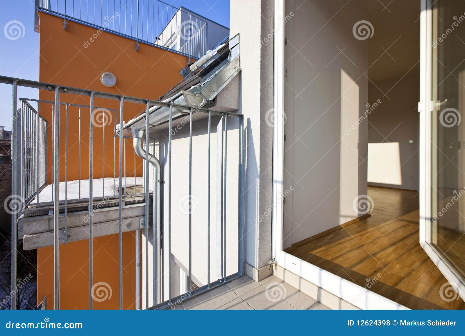Modern Loft with Opened Terrace Door Stock Photo - Image of environment ...