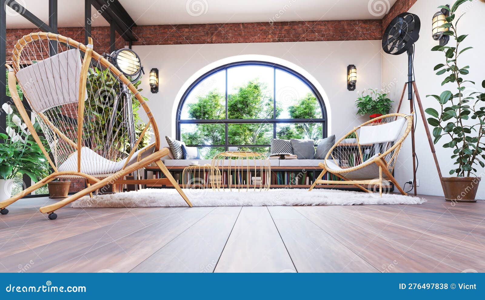 Modern Loft Relaxing Room Interior Stock Illustration - Illustration of ...