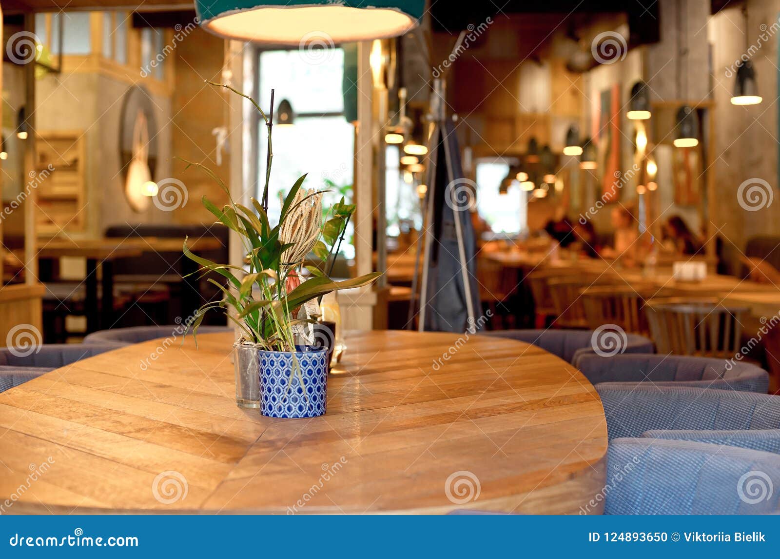 Modern Loft Style Cafe Interior in Warm Colors Stock Photo - Image of ...