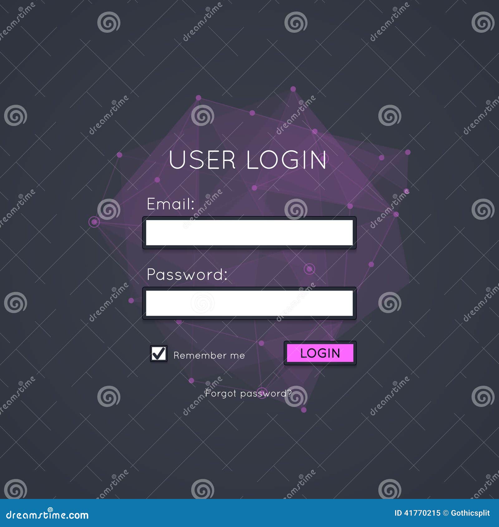 Modern Log-in Page on Dark Background Stock Vector - Illustration of ...