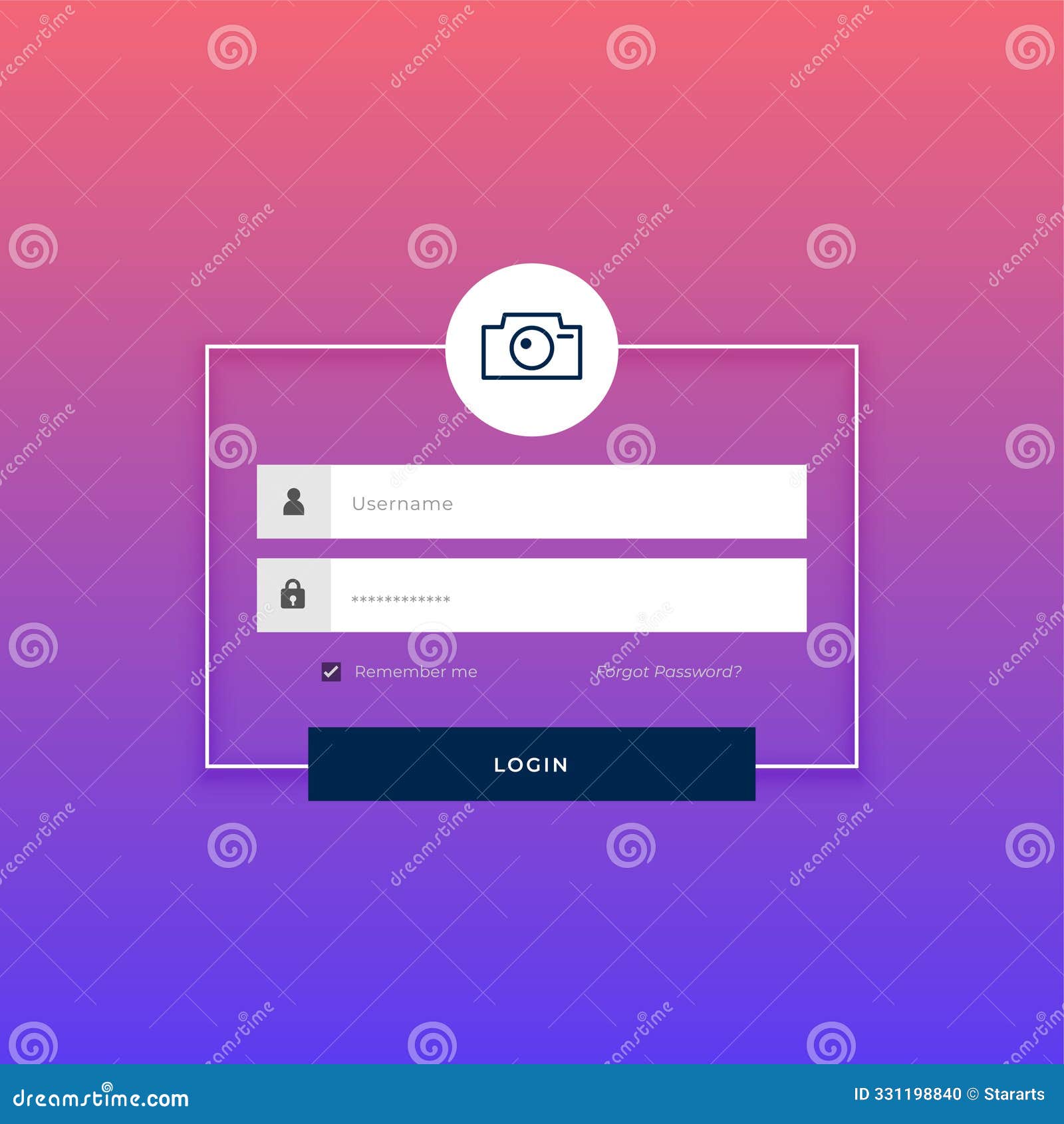 Modern Login Checkbox Form Template for Business Success Stock Illustration - Illustration of ...
