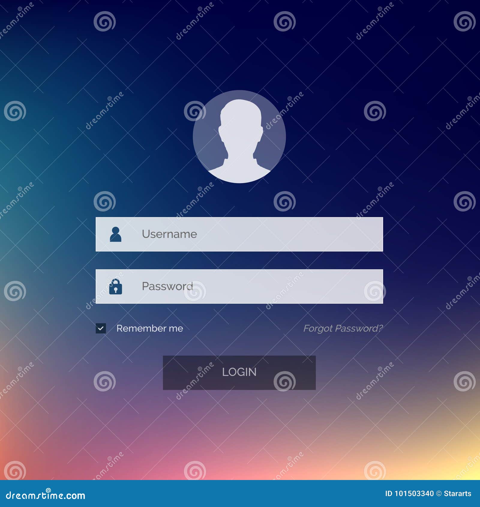 Modern Login Form Interface Design with Username and Password Stock ...