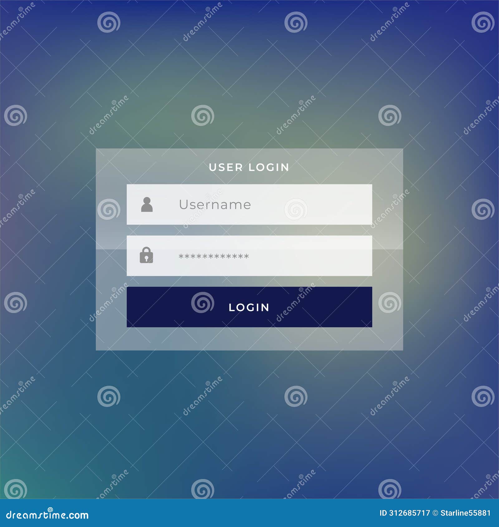 Modern Login Form Template for Website Access Stock Vector ...