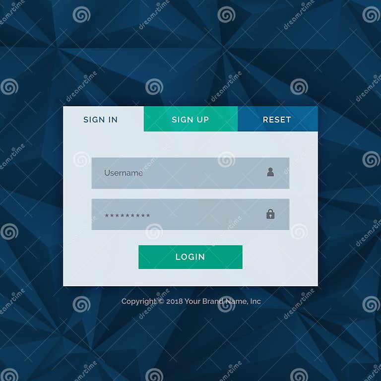 Modern Login Form Template for Your Web Design Stock Vector ...