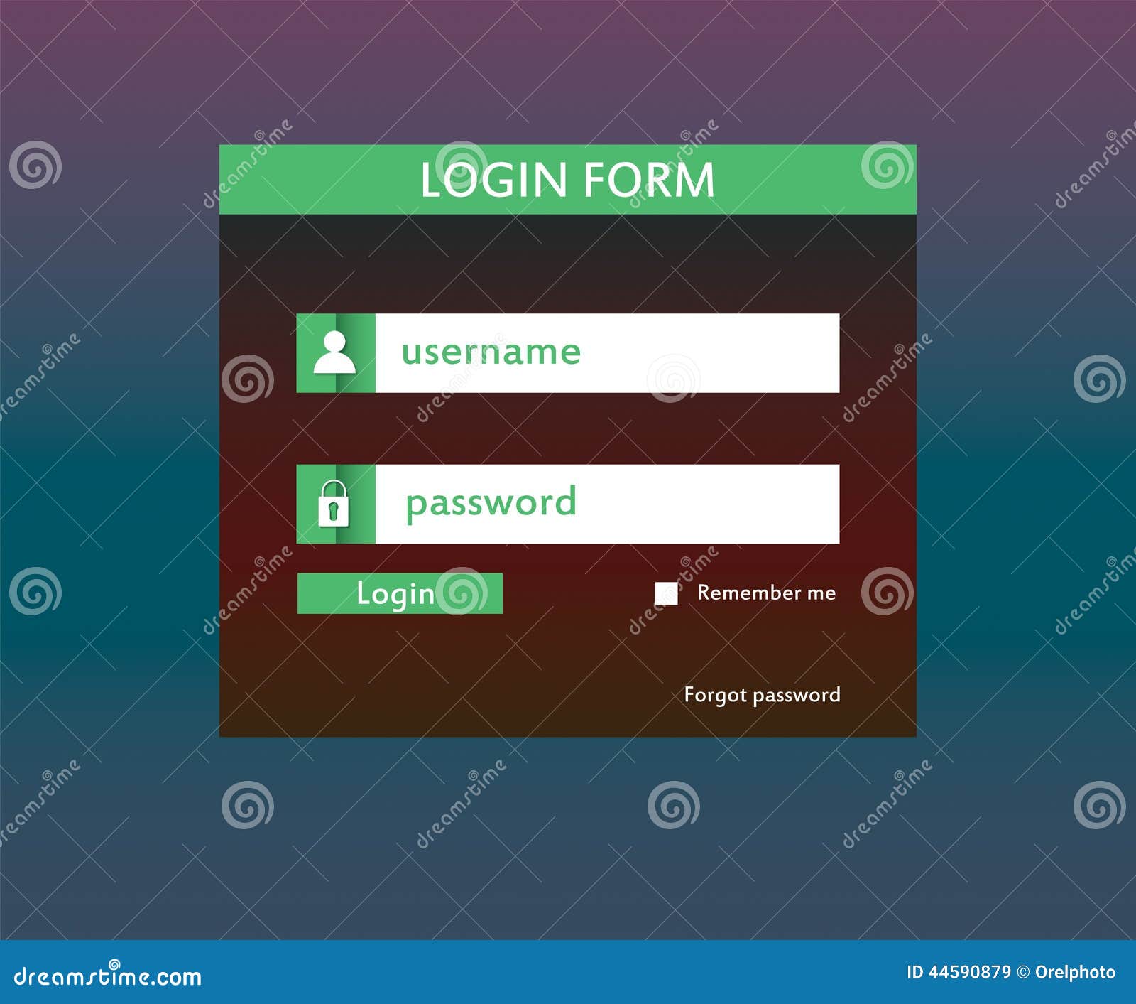Modern Login Form for Website Stock Vector - Illustration of window ...