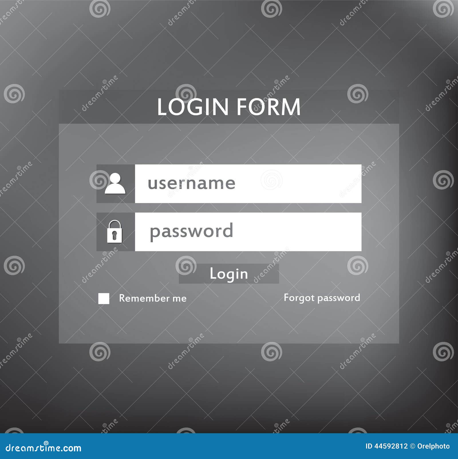 Modern Login Form for Website Stock Vector - Illustration of gray ...