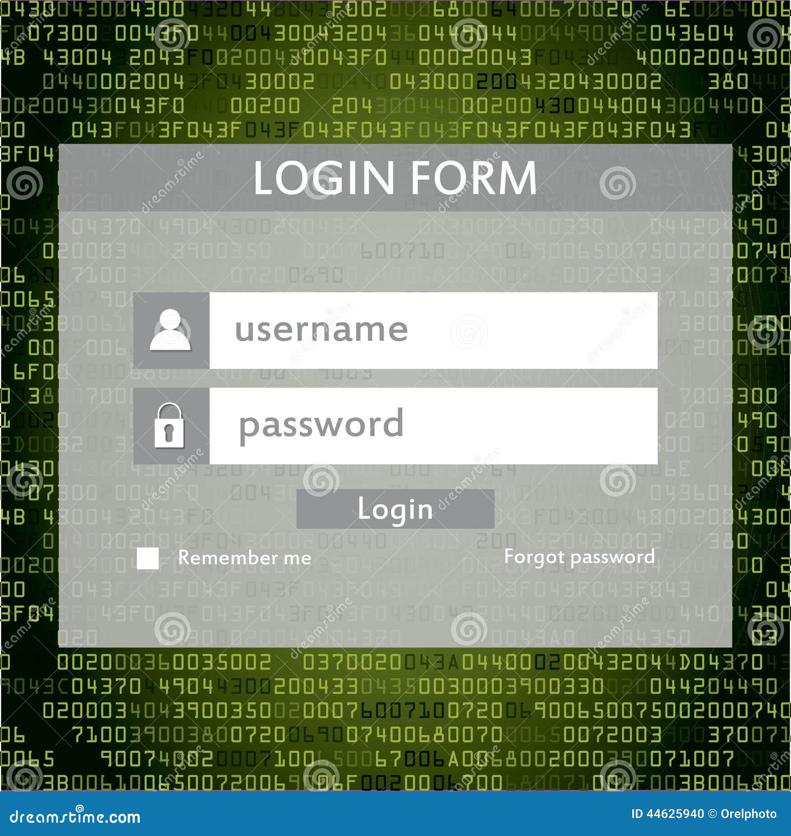 Modern Login Form for Website Stock Vector - Illustration of button ...