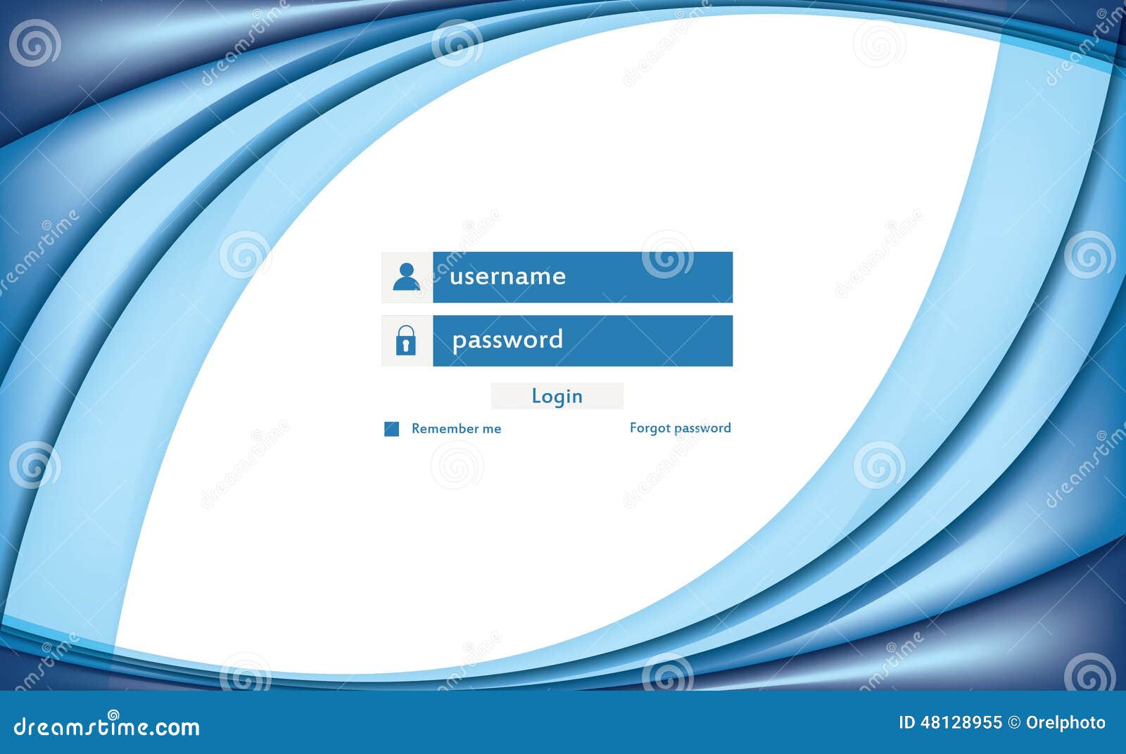 Modern Login Form for Website Stock Vector - Illustration of menu ...