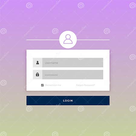 Modern Login Page Form Template with Easy User Interface Stock ...