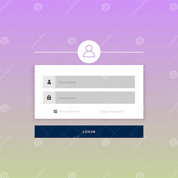 Modern Login Page Form Template with Easy User Interface Stock ...