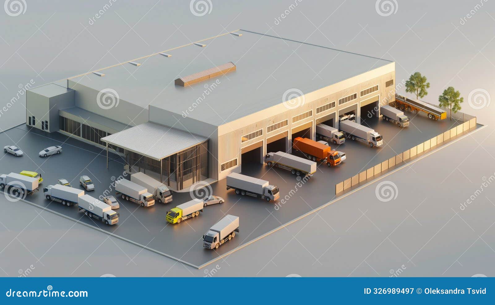 Modern Logistics Center Layout Model, Light Industrial Building and ...