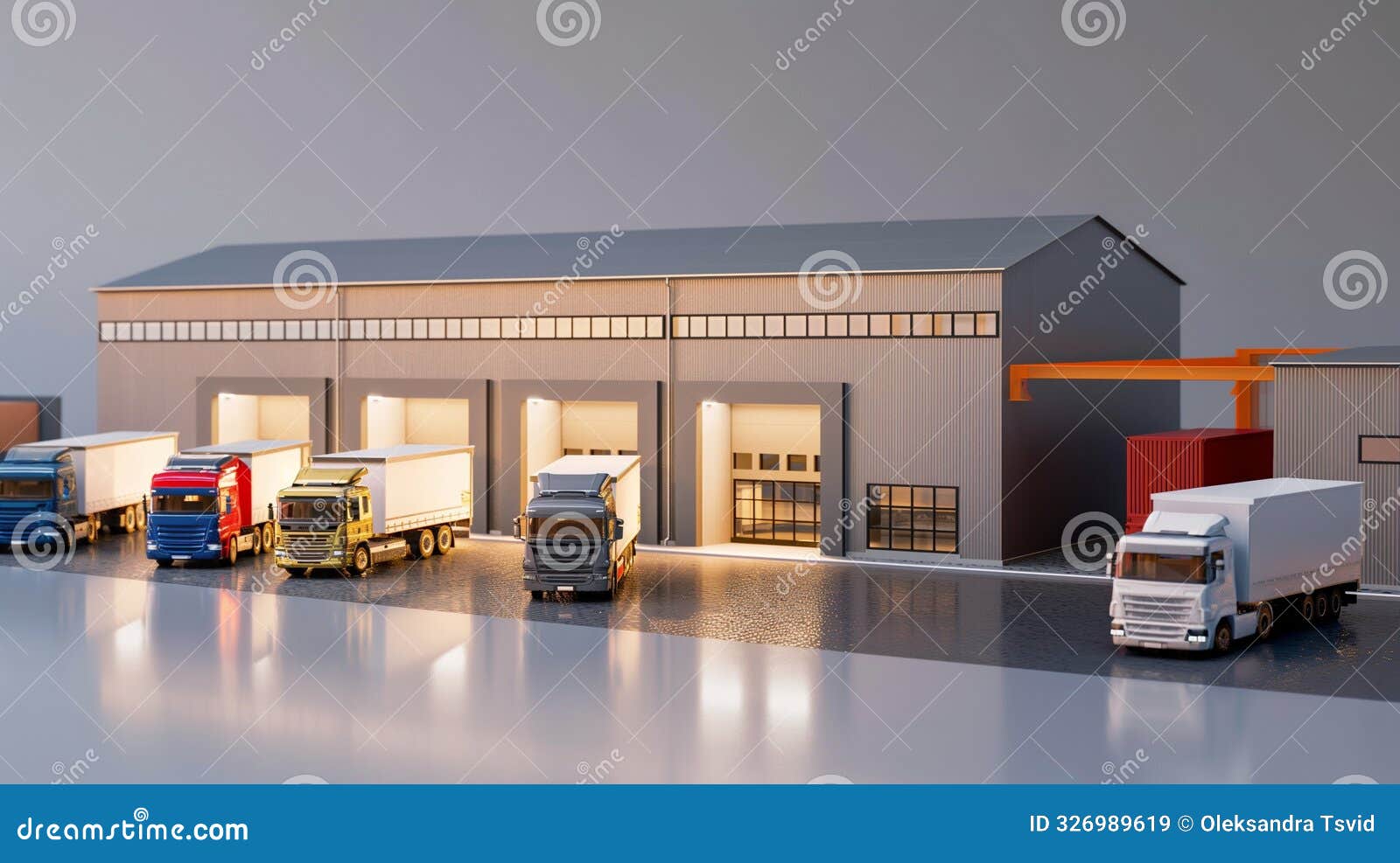 Modern Logistics Center Layout Model, Light Industrial Building and ...