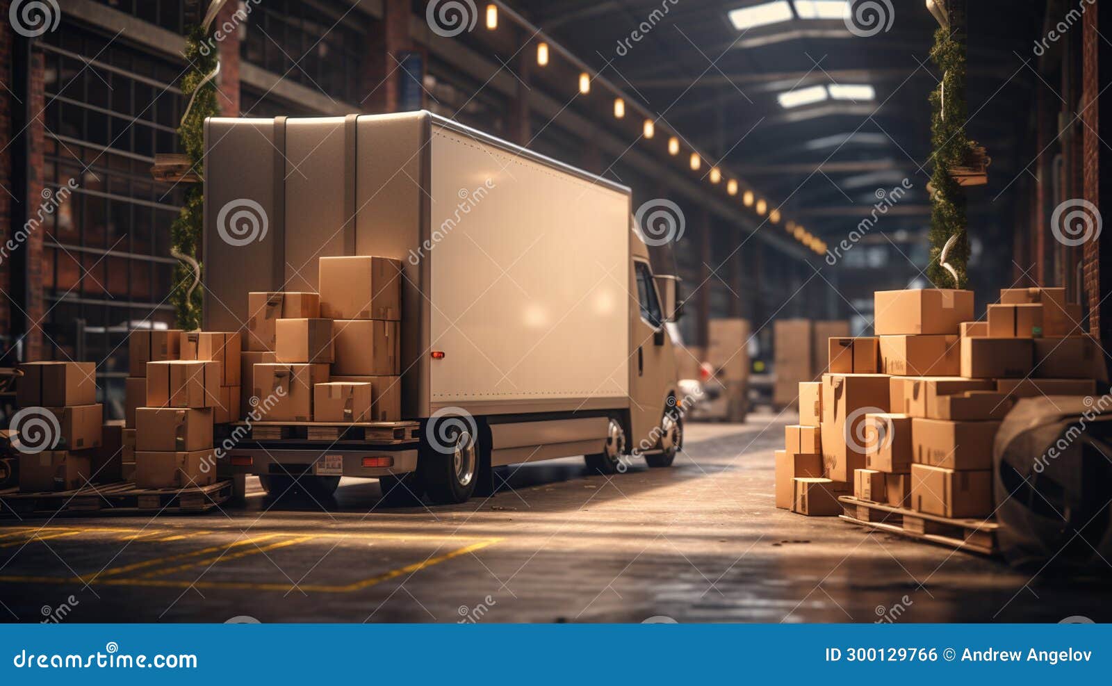 Modern Logistics Center. Trucks in the Logistics Center Stock ...