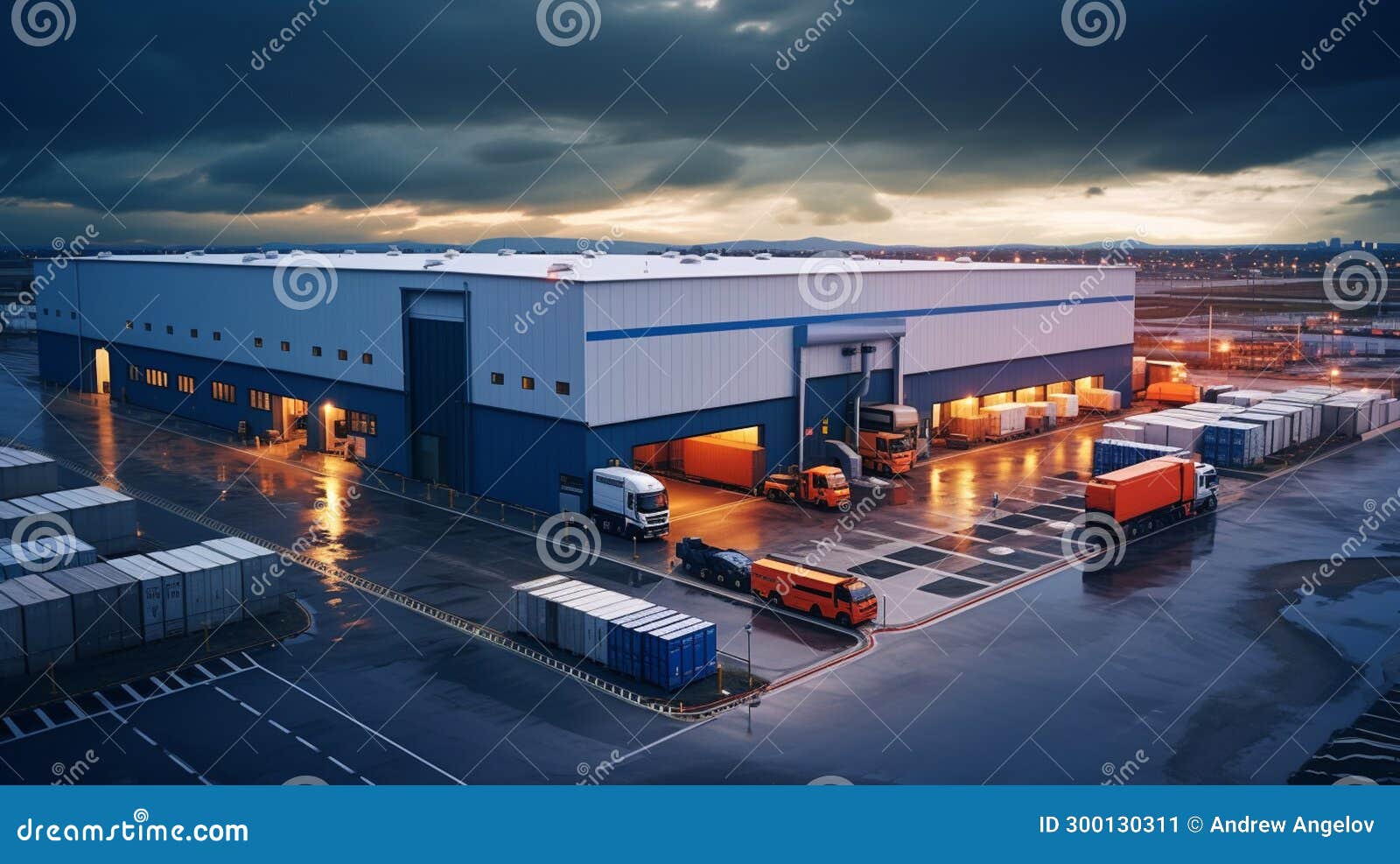 Modern Logistics Center. Trucks in the Logistics Center Stock Image ...