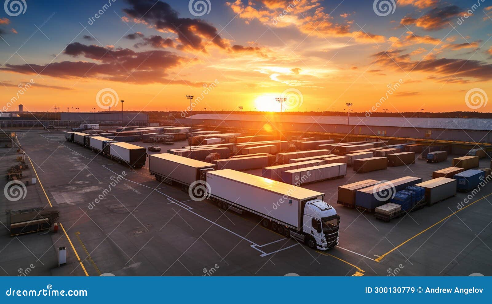 Modern Logistics Center. Trucks in the Logistics Center Stock Image ...