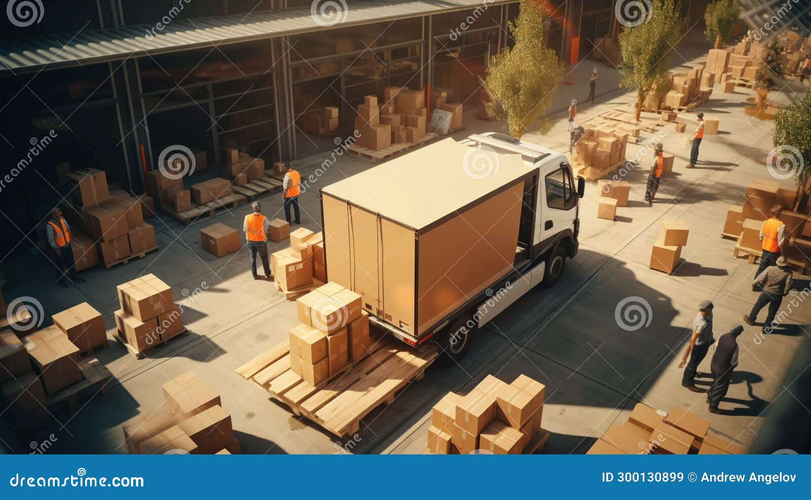 Modern Logistics Center. Trucks in the Logistics Center Stock Image ...