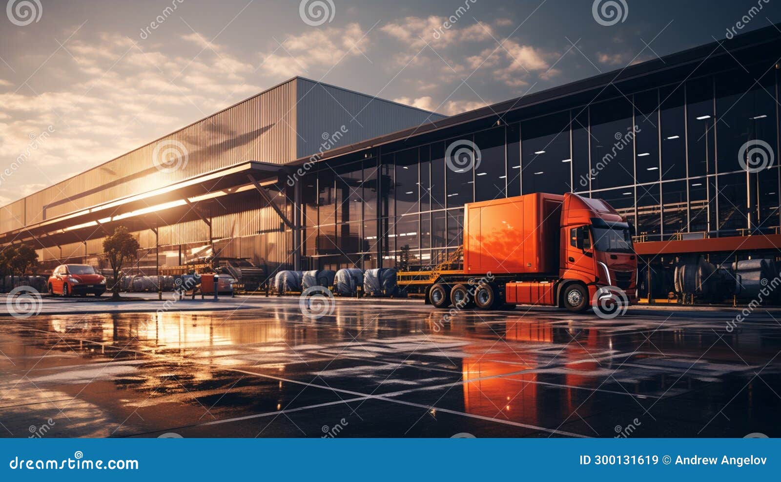 Modern Logistics Center. Trucks in the Logistics Center Stock Image ...