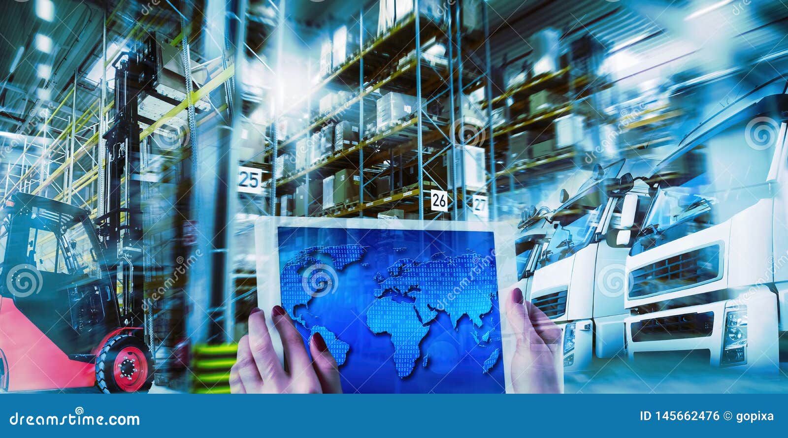 Modern Logistics in Transport Stock Photo - Image of display, computer ...