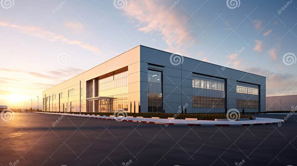 A Modern Logistics Warehouse Building Structure Stock Image - Image of ...