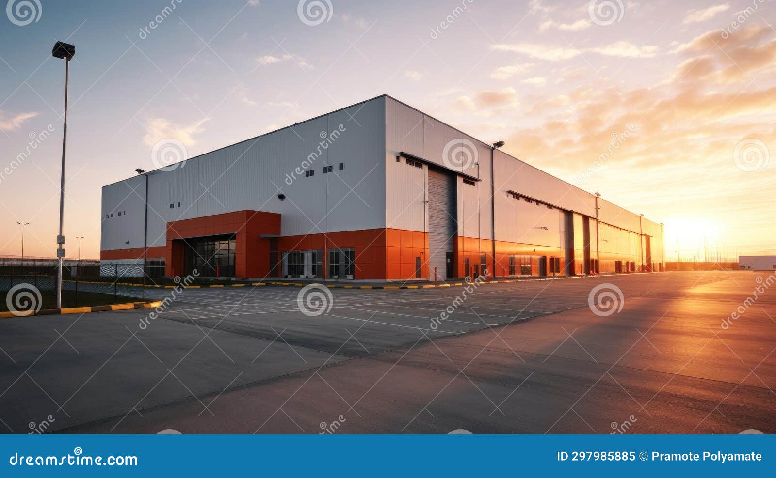A Modern Logistics Warehouse Building Structure Stock Image - Image of ...