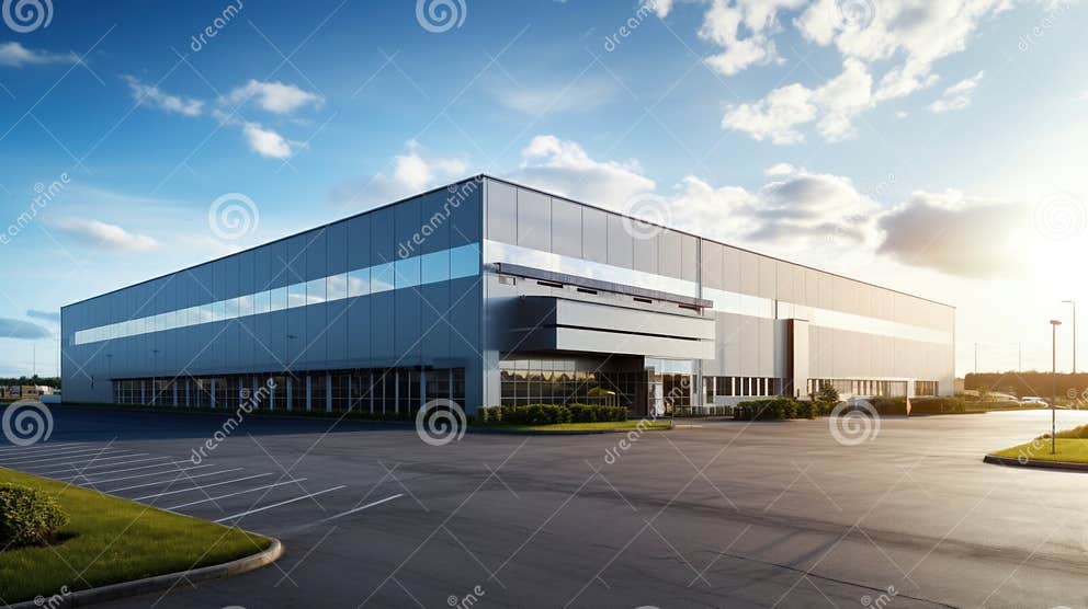 A Modern Logistics Warehouse Building Structure Stock Photo - Image of ...