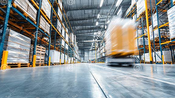 A Modern Logistics Warehouse Building Structure, Showcasing a Sleek and ...