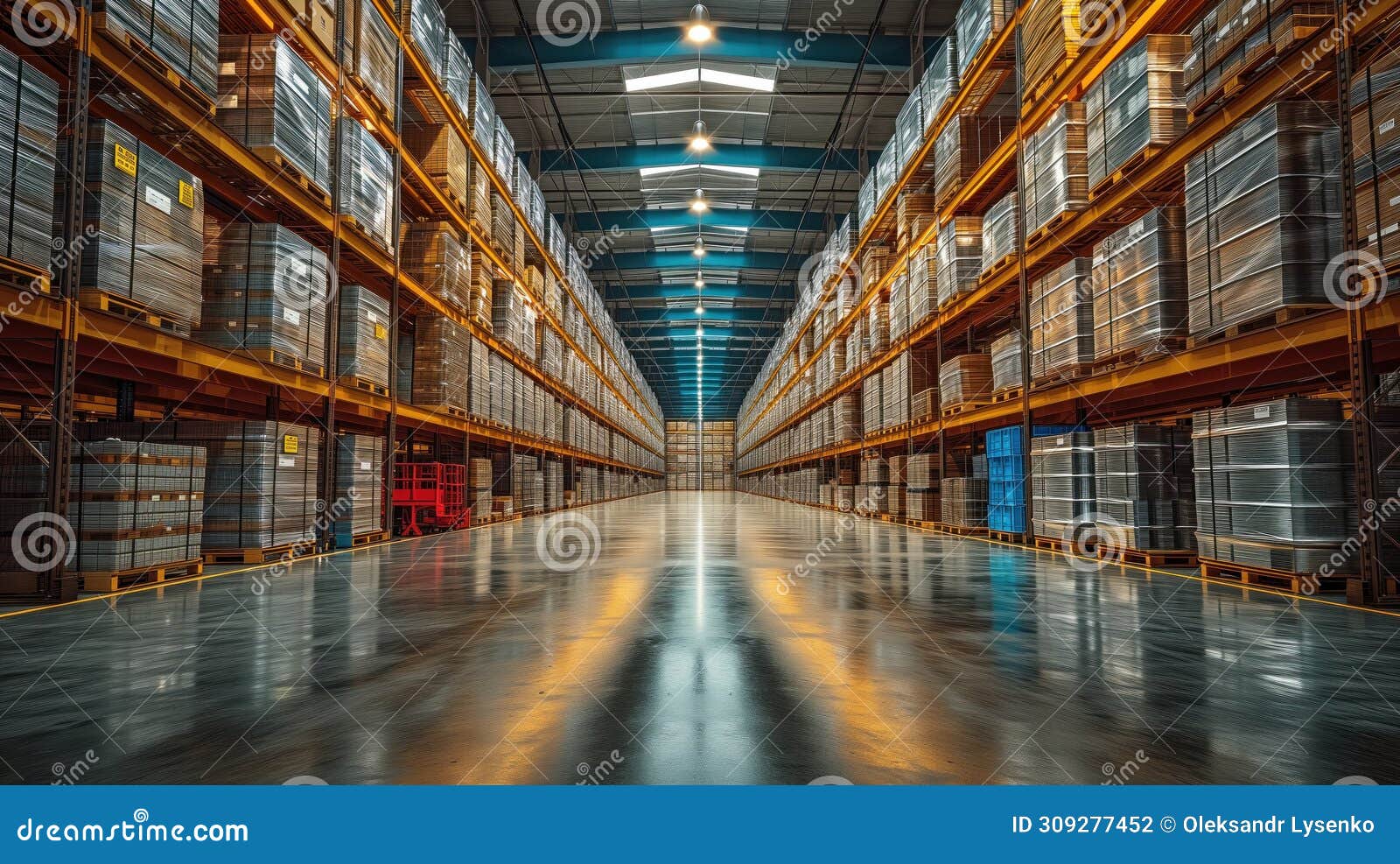 Modern Logistics Warehouse Interior Stock Illustration - Illustration ...