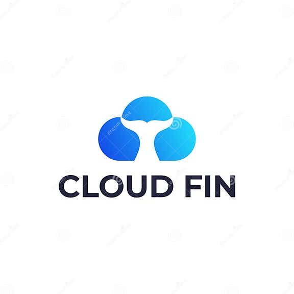 Modern Logo Combination of Fin and Clouds Stock Illustration ...