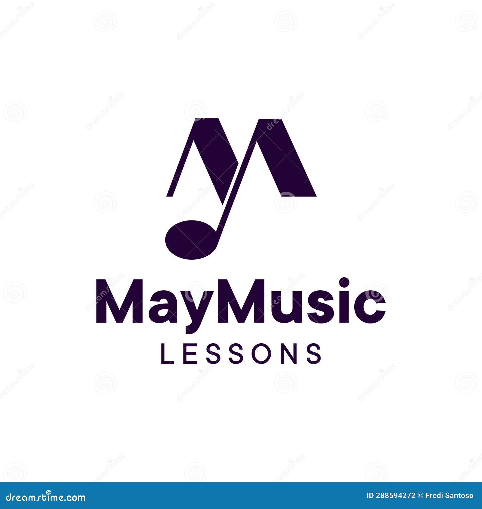 Modern Logo Combination of Letter M and Musical Note Stock Vector ...