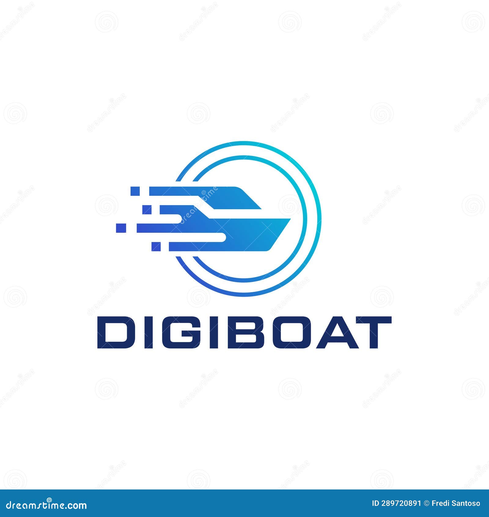 Modern Logo Combination of Ship and Digital Stock Illustration ...