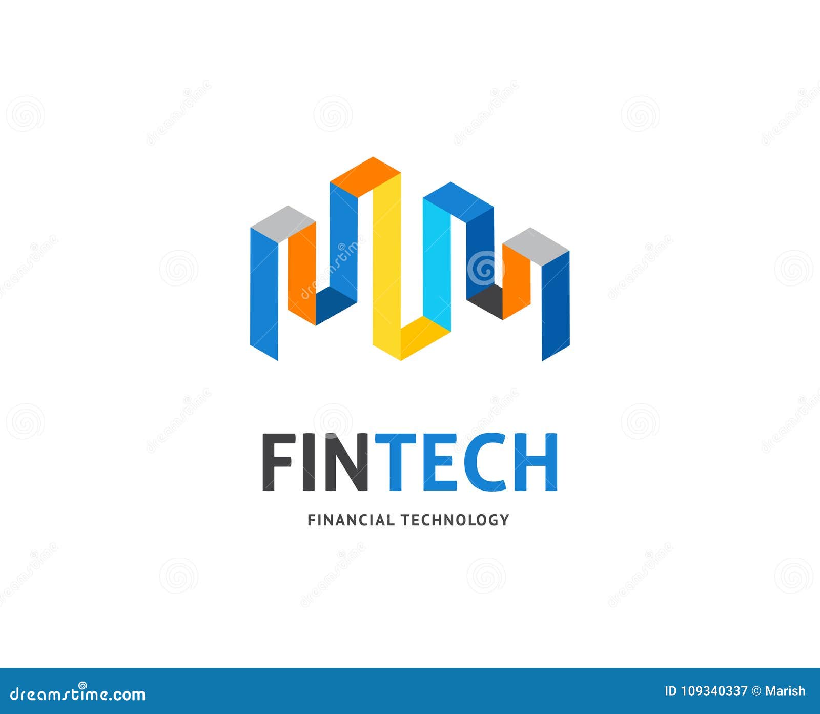 Modern Logo Concept Design of Fintech Industry, Finance Digitization ...