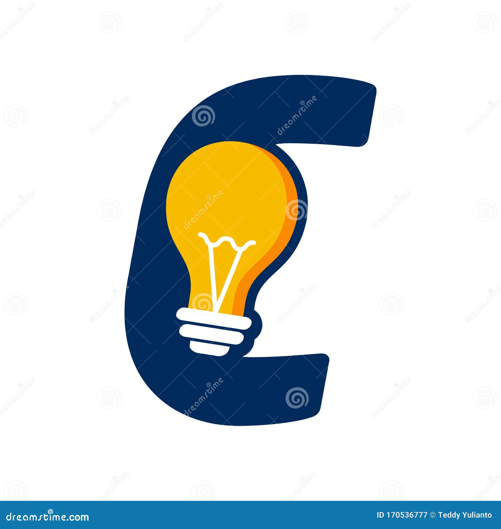 Initial Letter C Bulb logo stock vector. Illustration of electric ...