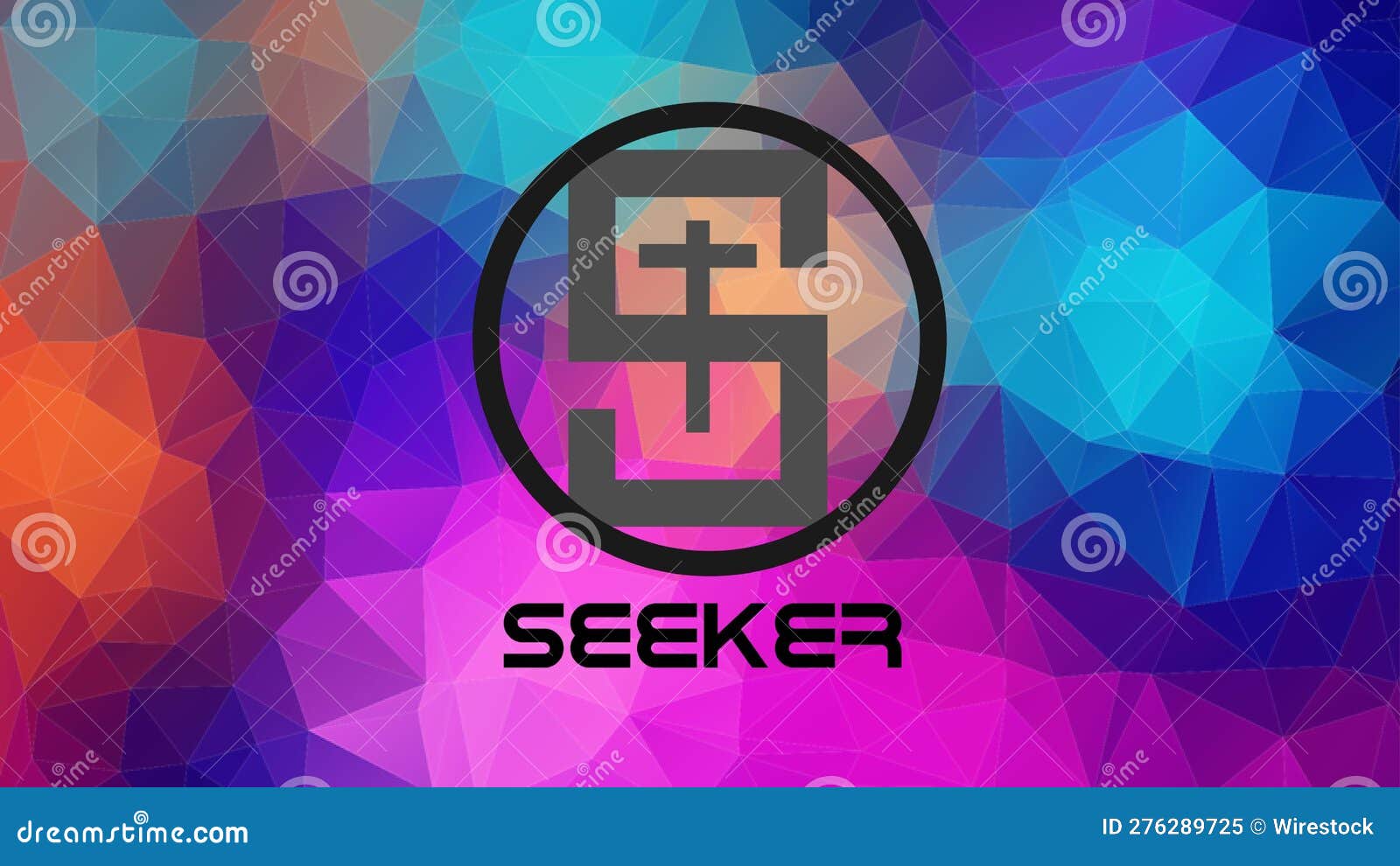 Modern Logo Design with Text on a Multi-colored Geometric Pattern ...