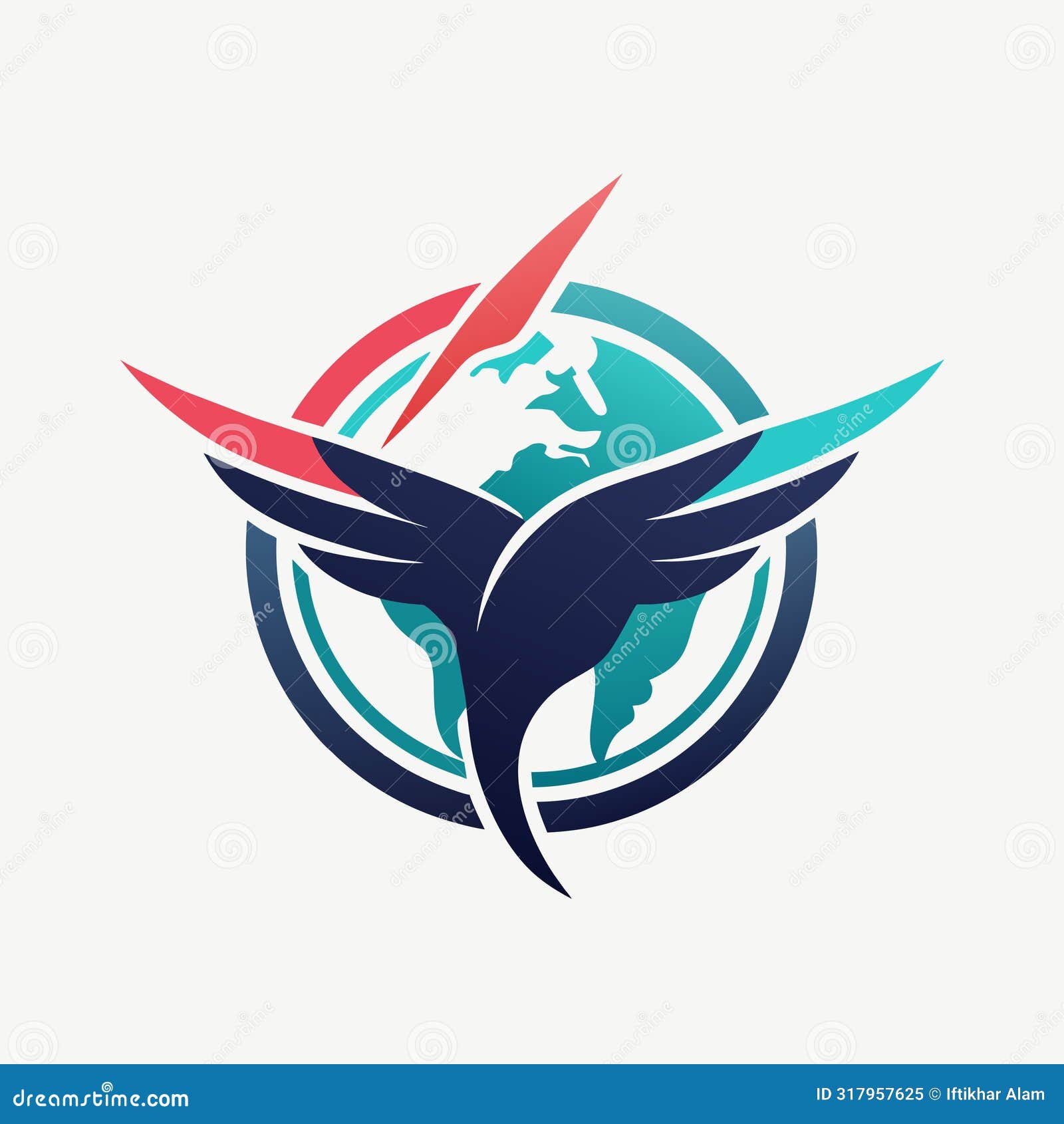 Modern Logo Featuring a Bird and Stylized Globe, a Modern Logo with a ...
