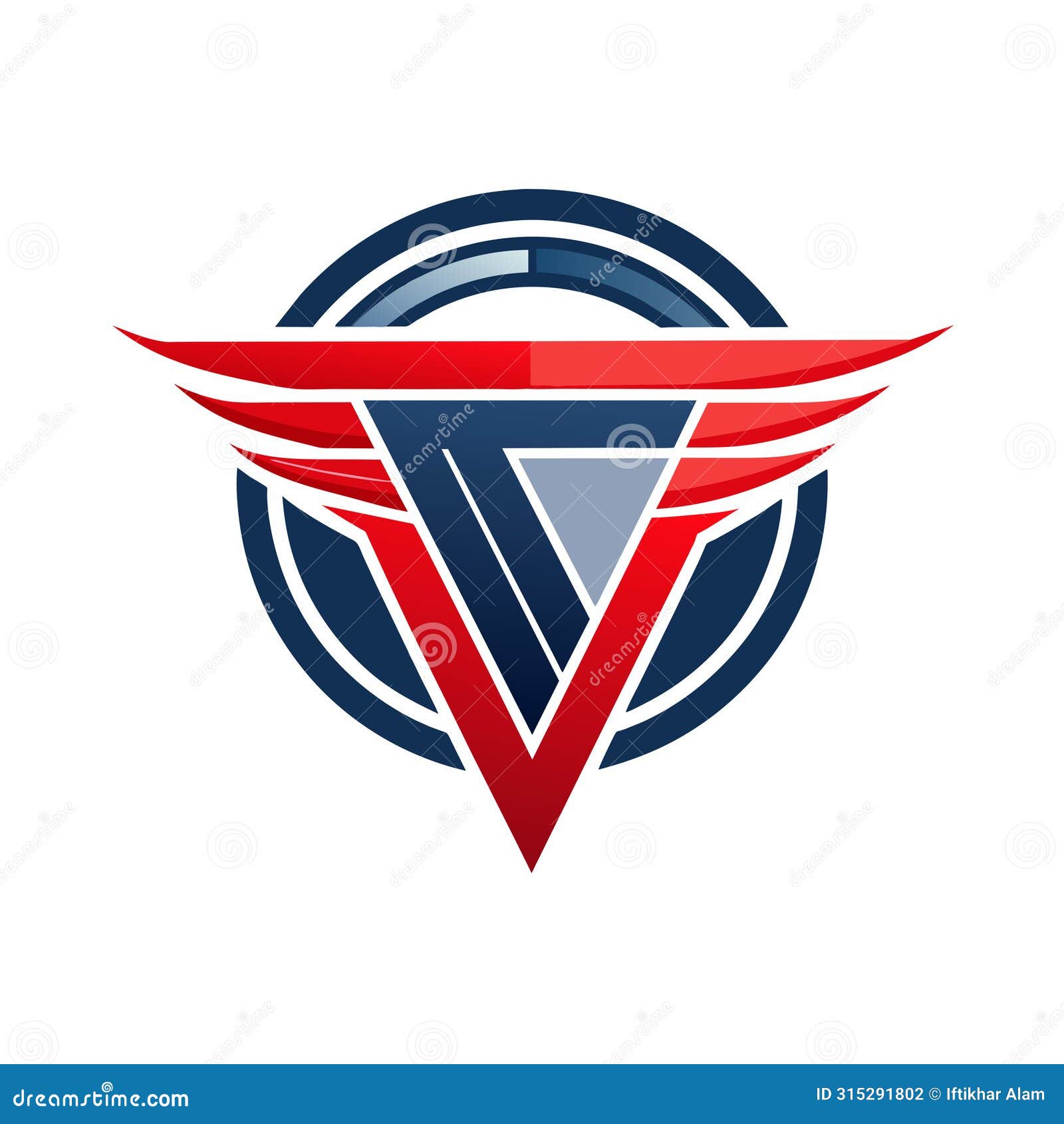 A Modern Logo Featuring Red, White, and Blue Triangles in a Streamlined ...