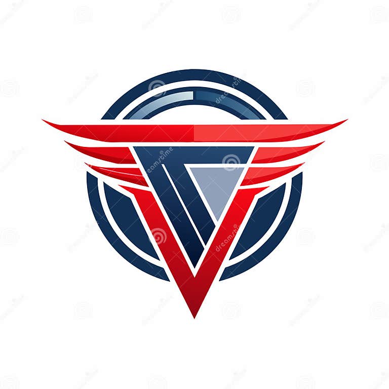 A Modern Logo Featuring Red, White, and Blue Triangles in a Streamlined ...