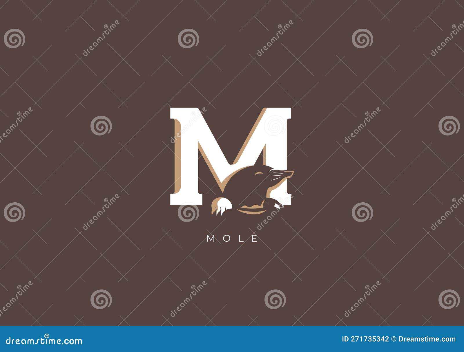 MOLE M MONOGRAM, VECTOR LOGO, BROWN BACKGROUND Stock Vector ...